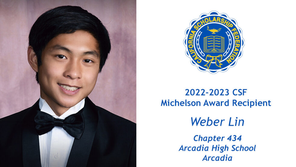 Weber Lin is the 2022-2023 Michelson Award Recipient | California ...